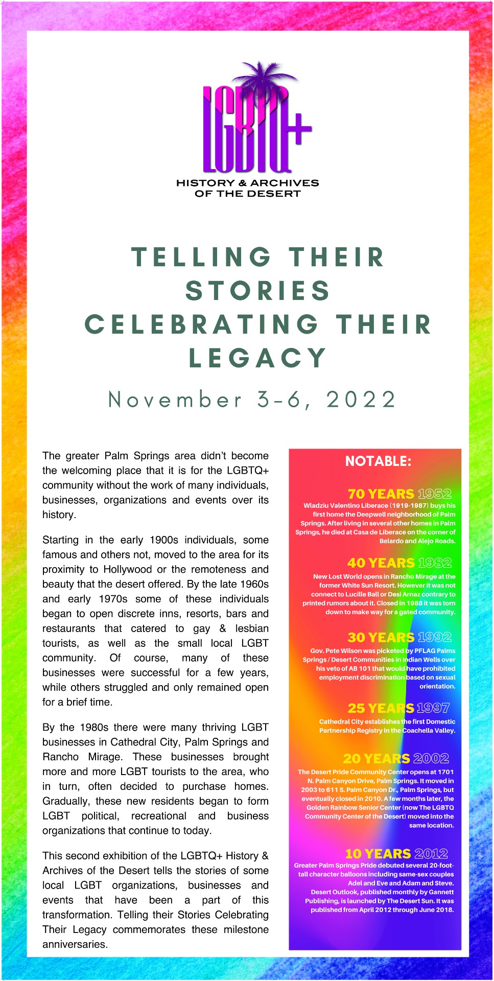 Exhibition 2022 Panels - LGBTQ+ History & Archives of the Desert